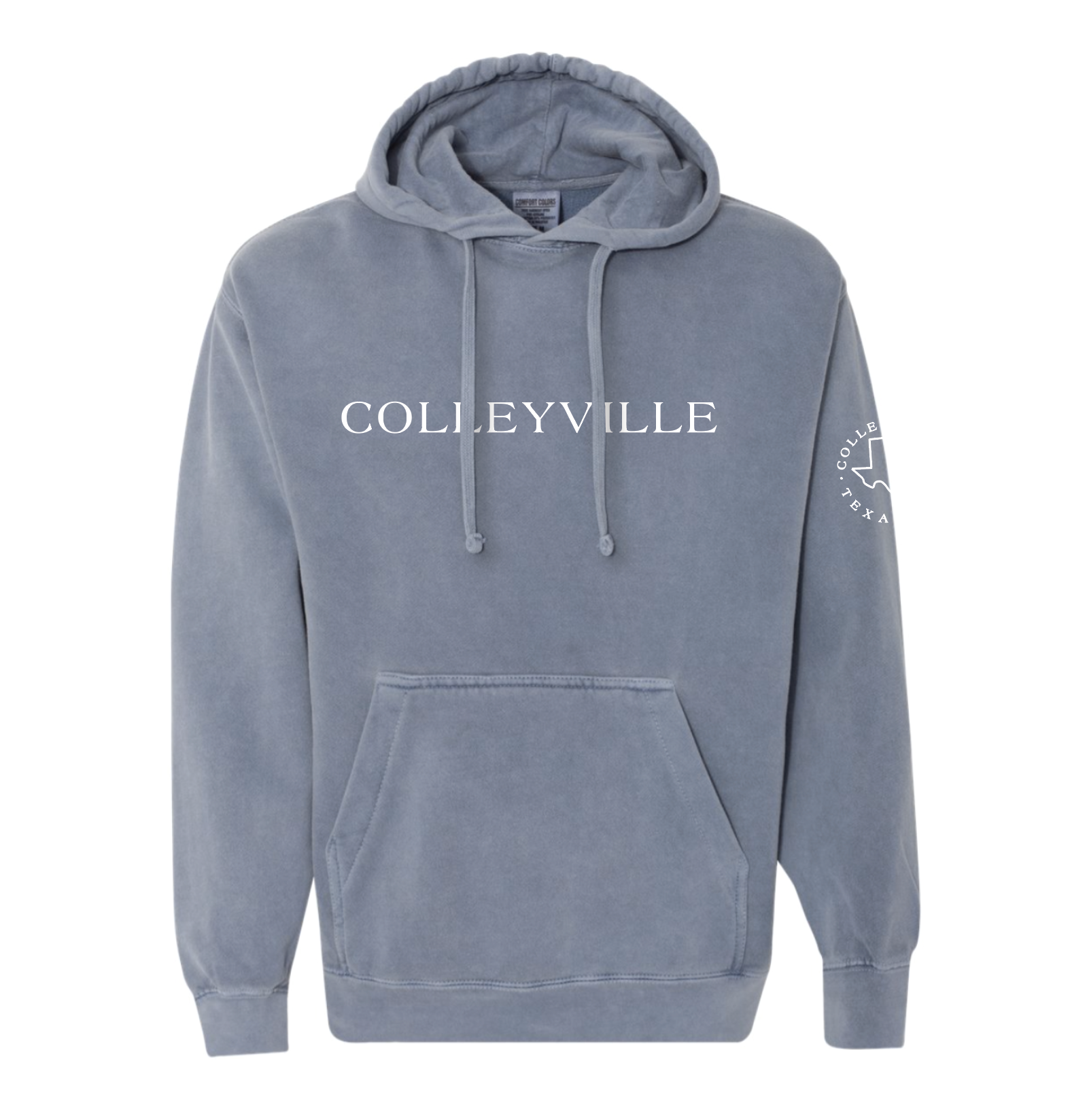 Colley-side PO Hoodie by Comfort Colors in Denim Fade – Colleyville Colts
