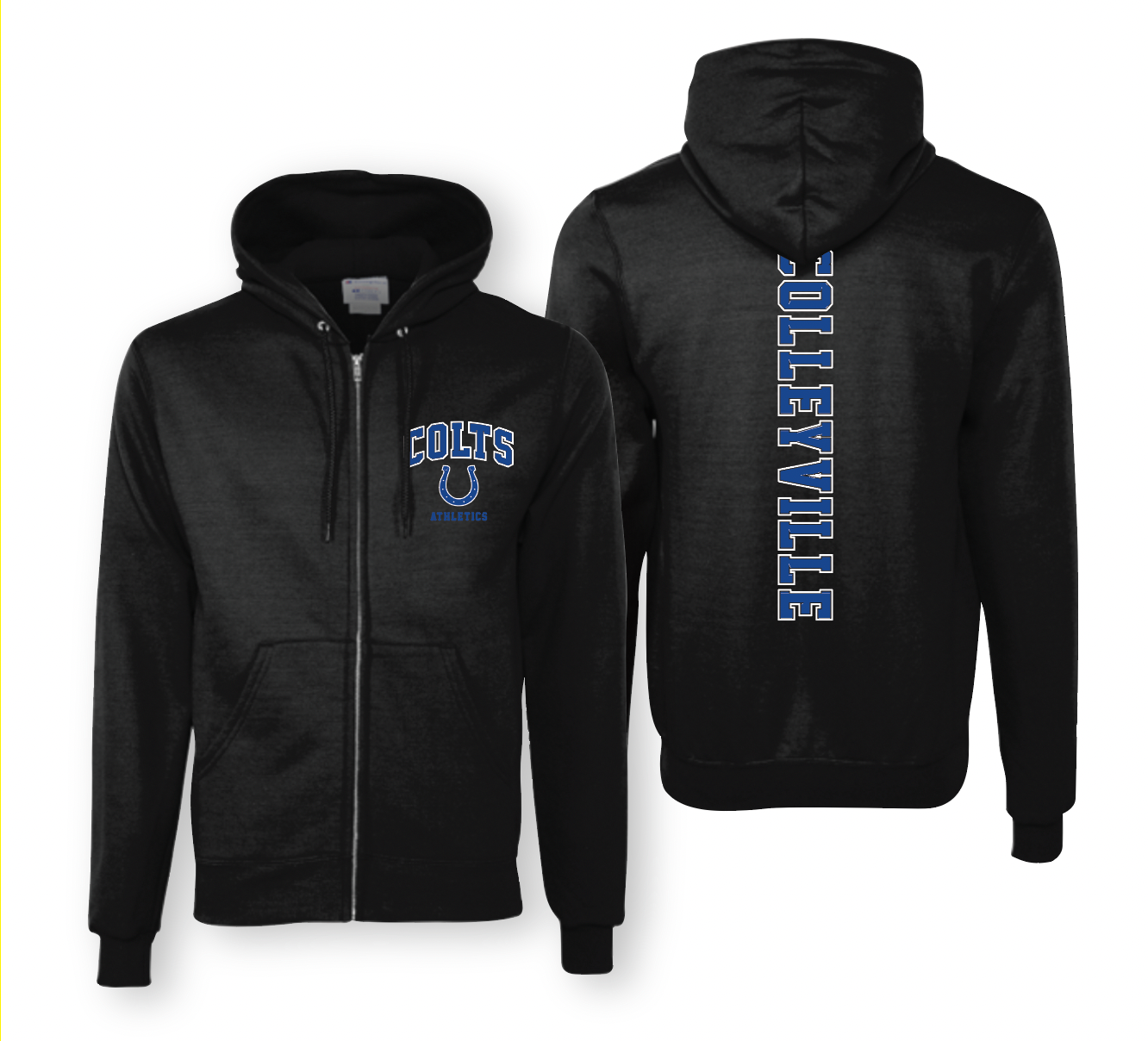CMS Athletics Full-Zip Hoodie by Champion in Black – Colleyville Colts